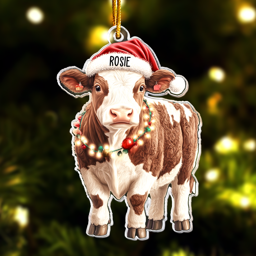 Cow Ornaments Christmas Cow Decorations Xmas Bauble - Personalized ...