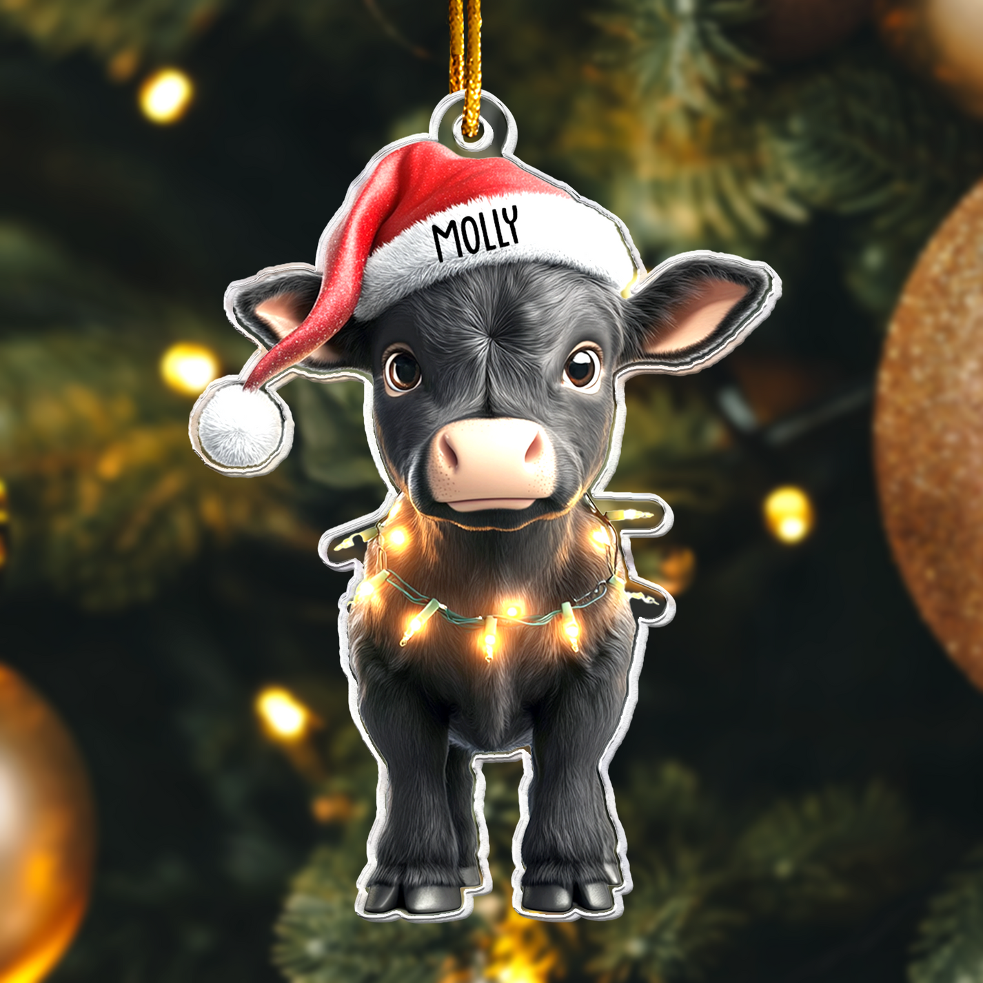 Cow Ornaments Christmas Cow Decorations Xmas Bauble - Personalized ...