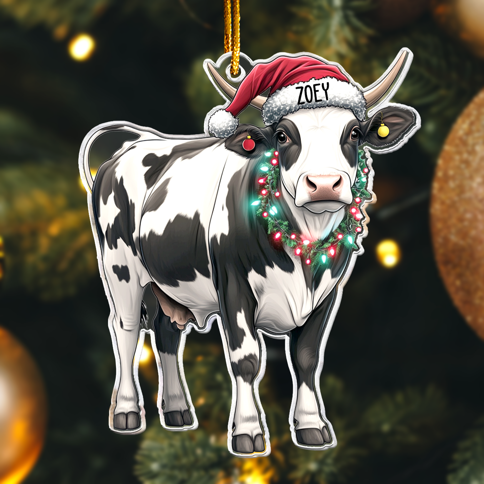 Cow Ornaments Christmas Cow Decorations Xmas Bauble - Personalized ...