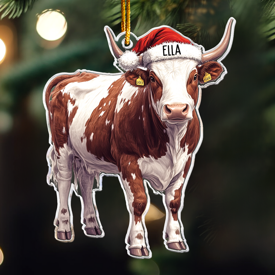 Cow Ornaments Christmas Cow Decorations Xmas Bauble - Personalized ...