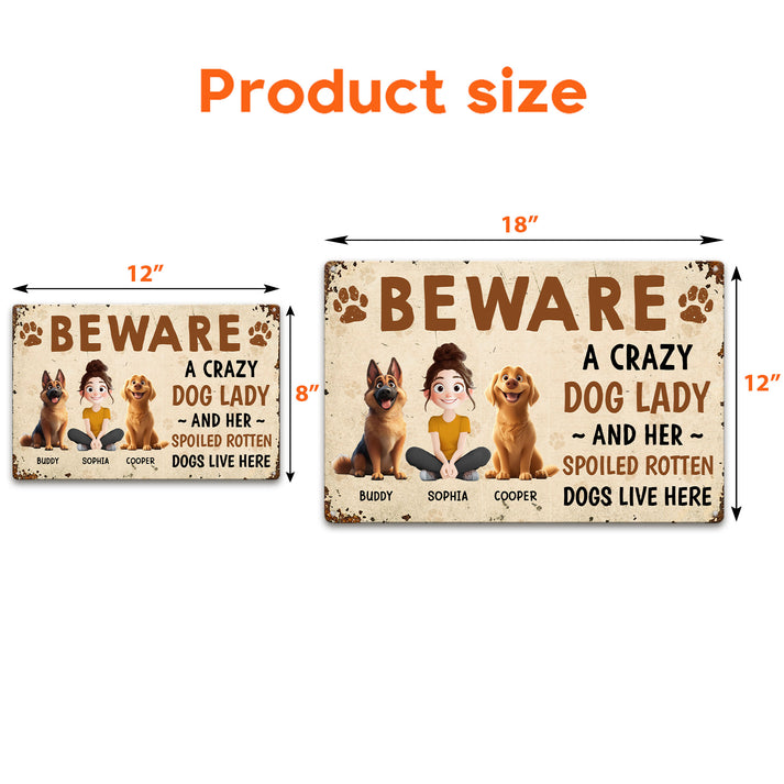 Crazy Dog Lady And Her Dogs - Personalized Metal Sign – Macorner