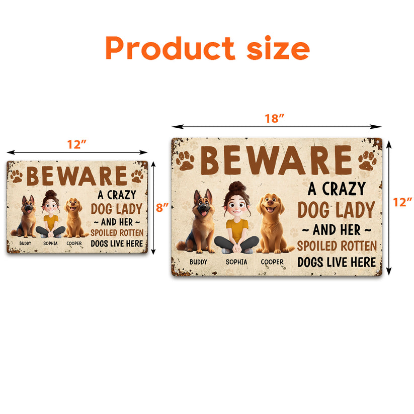 Crazy Dog Lady And Her Dogs - Personalized Metal Sign – Macorner
