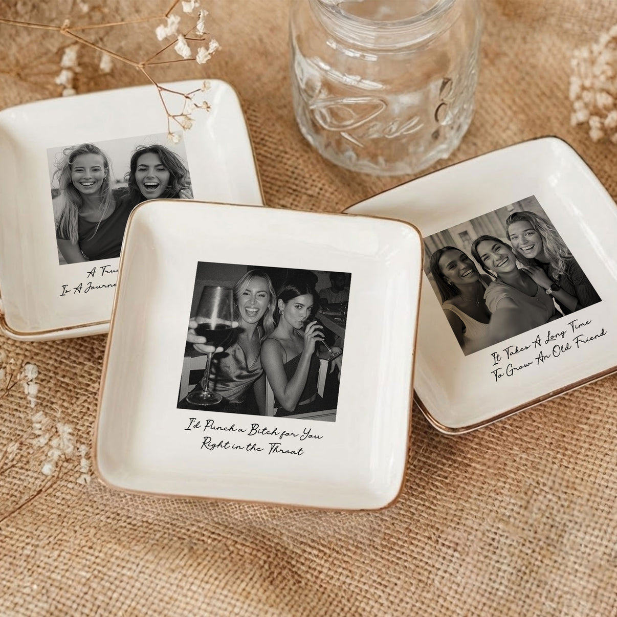 Custom Bestie Photo Trinket Tray For Best Friend Friendship Thank You ...