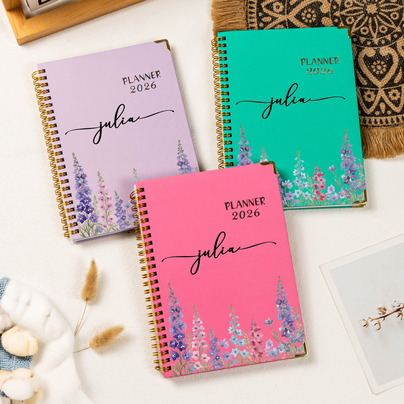 Custom Birth Flower Bullet Goal Planner - Personalized 2026 Planner ...