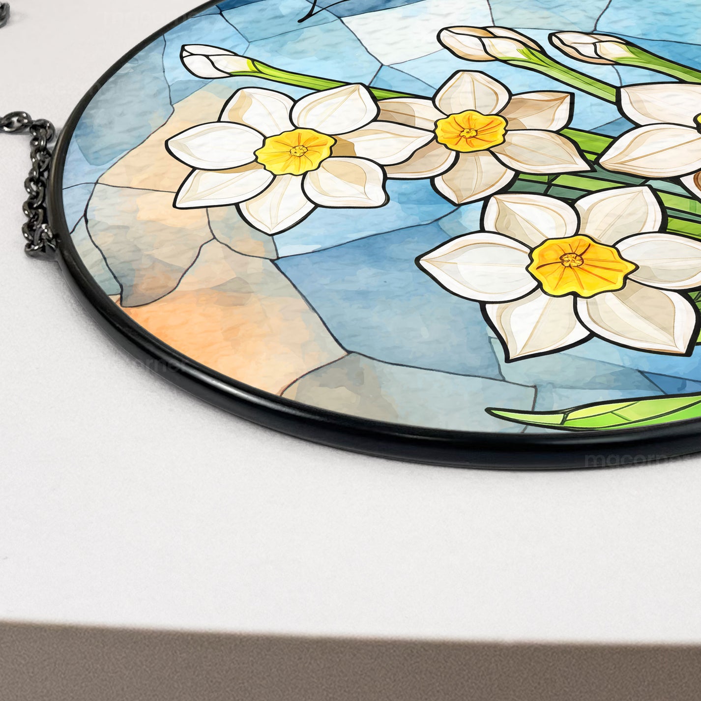 Custom Birth Month Flower - Personalized Stained Glass Window Hanging ...