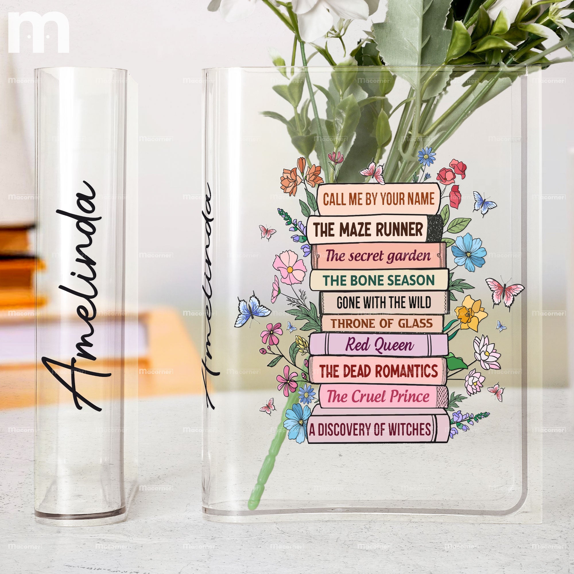 Custom Book Titles - Personalized Acrylic Book Vase – Macorner