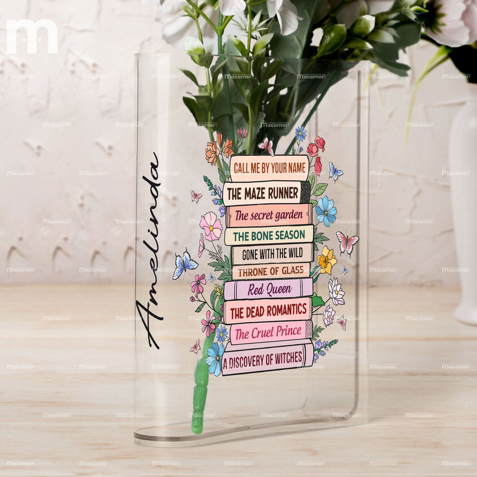 Custom Book Titles - Personalized Acrylic Book Vase – Macorner