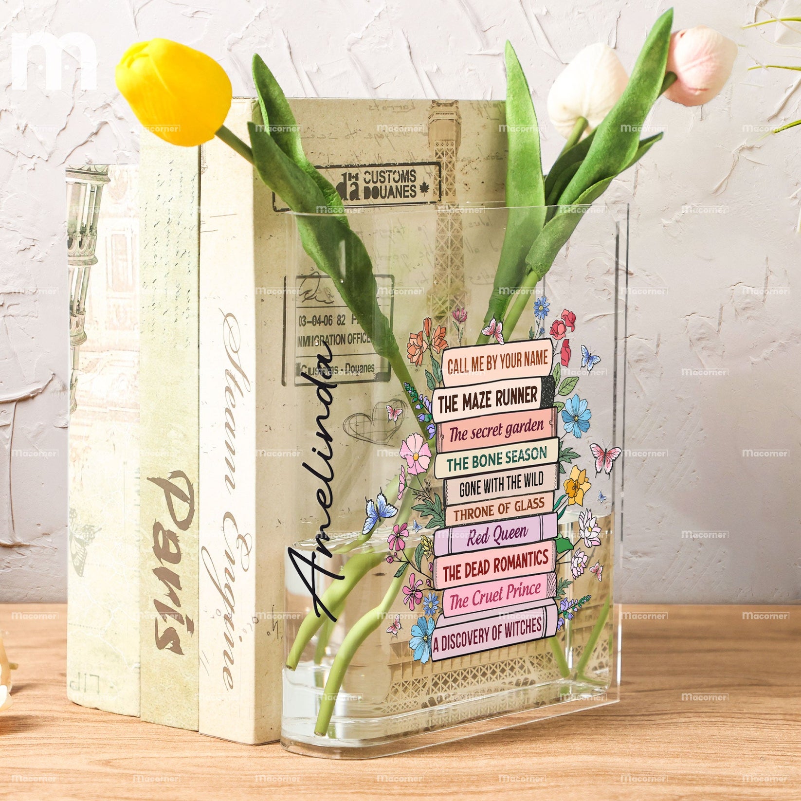 Custom Book Titles - Personalized Acrylic Book Vase – Macorner
