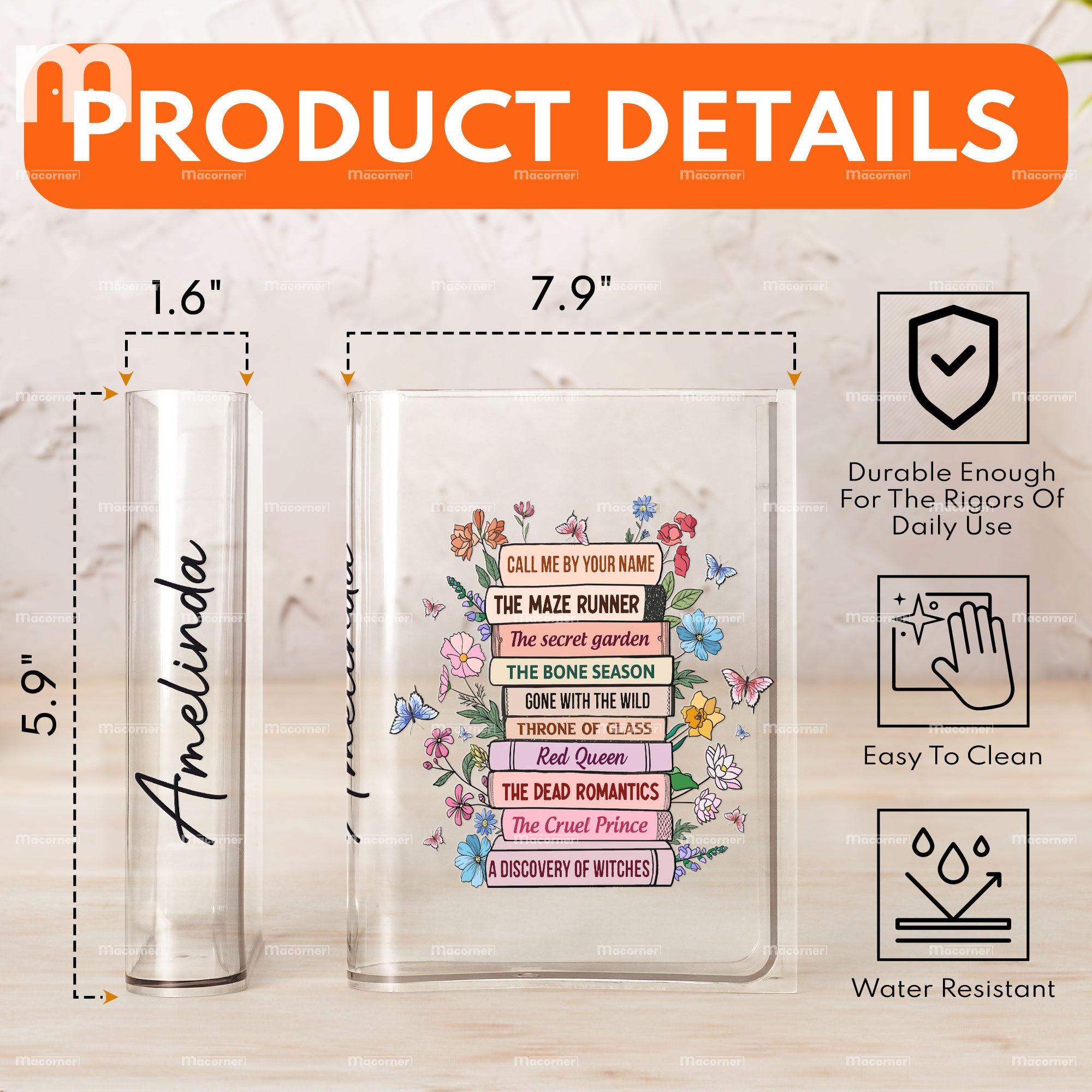 Custom Book Titles - Personalized Acrylic Book Vase – Macorner