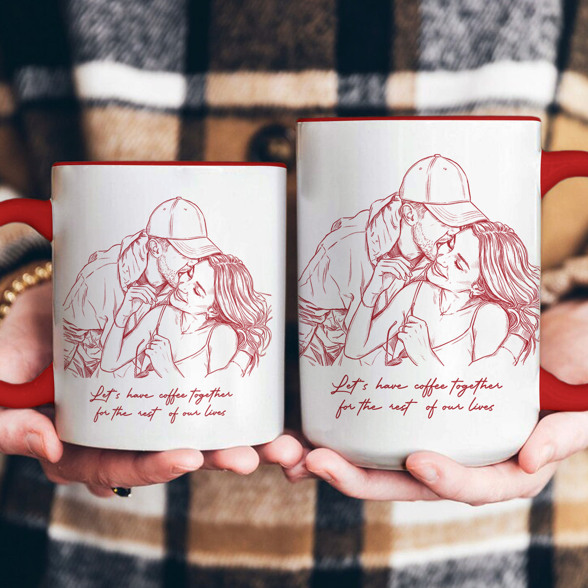 Custom Couple Photo Portrait How Lucky Are We Gift For Him, Her - Pers ...