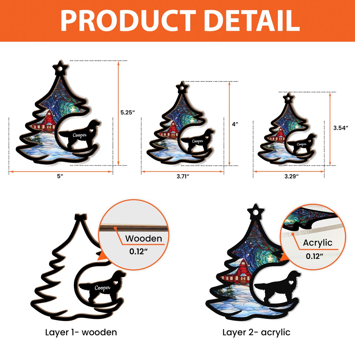 Custom Dog Breed With Name Christmas Tree - Personalized Suncatcher Or ...