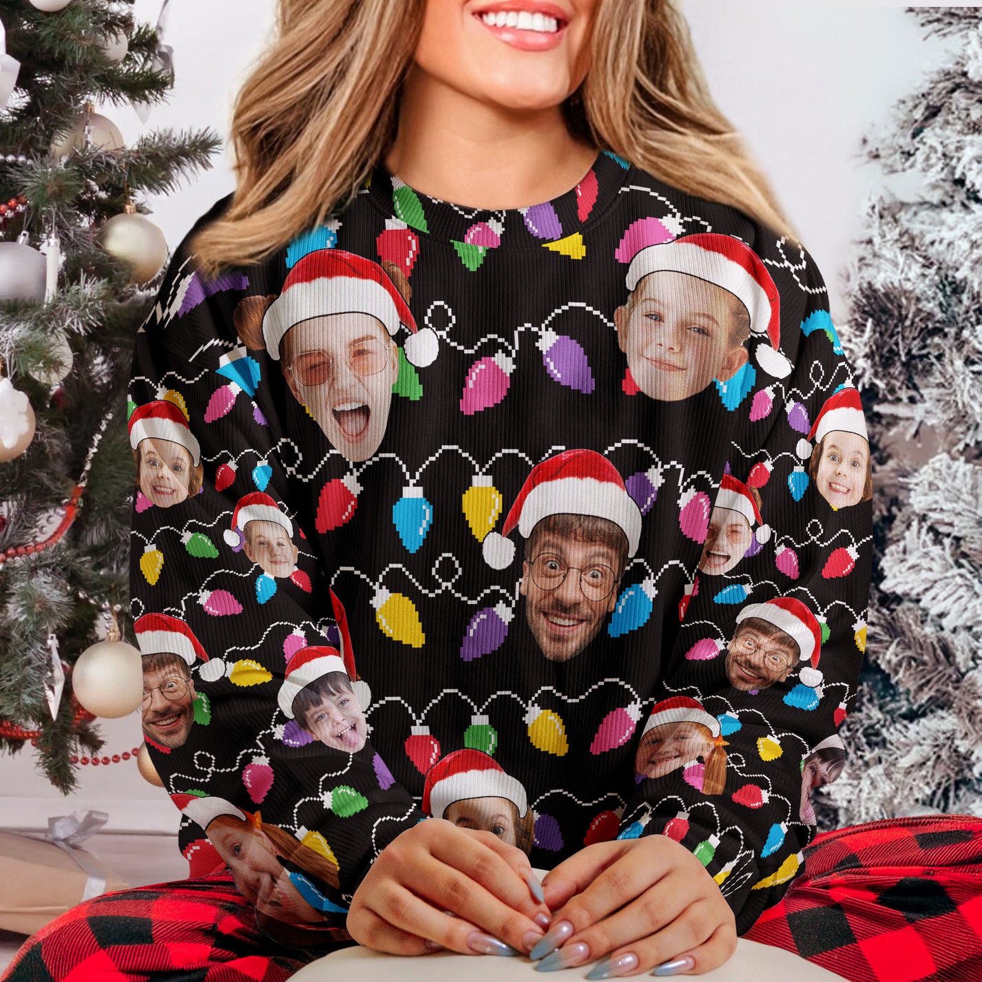 Custom Face Christmas Family Silly Xmas Leds - Personalized Photo Ugly ...