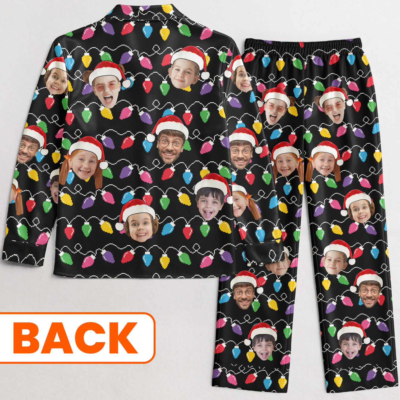Custom Face Christmas Family Silly Xmas - Personalized Photo Satin Paj ...