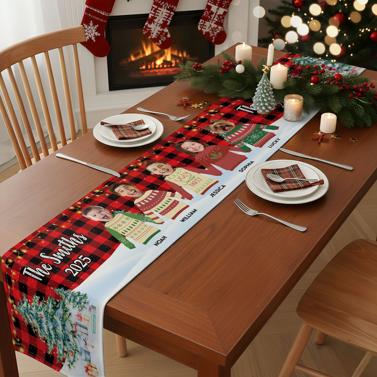 Custom Face Funny Festive Plant Buffalo Plaid - Personalized Photo Tab ...
