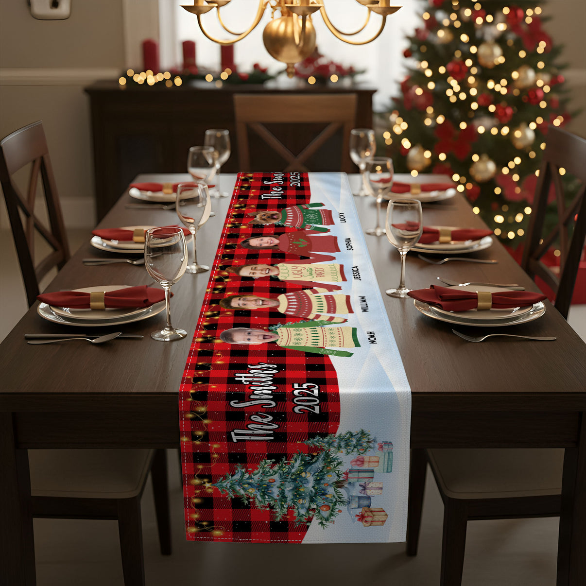 Custom Face Funny Festive Plant Buffalo Plaid - Personalized Photo Tab ...