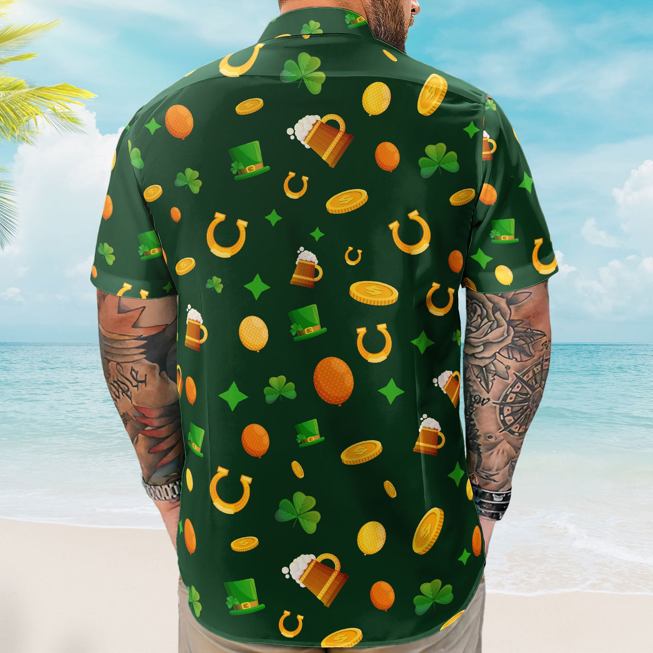 Custom Face Funny Happy St Patrick's Day - Custom Photo Hawaiian Shirt ...