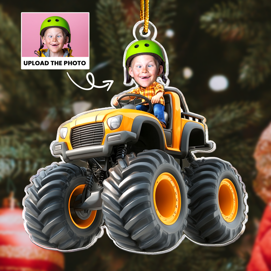Custom Face Kid Riding Monster Truck - Gifts For Toddler, Kids ...