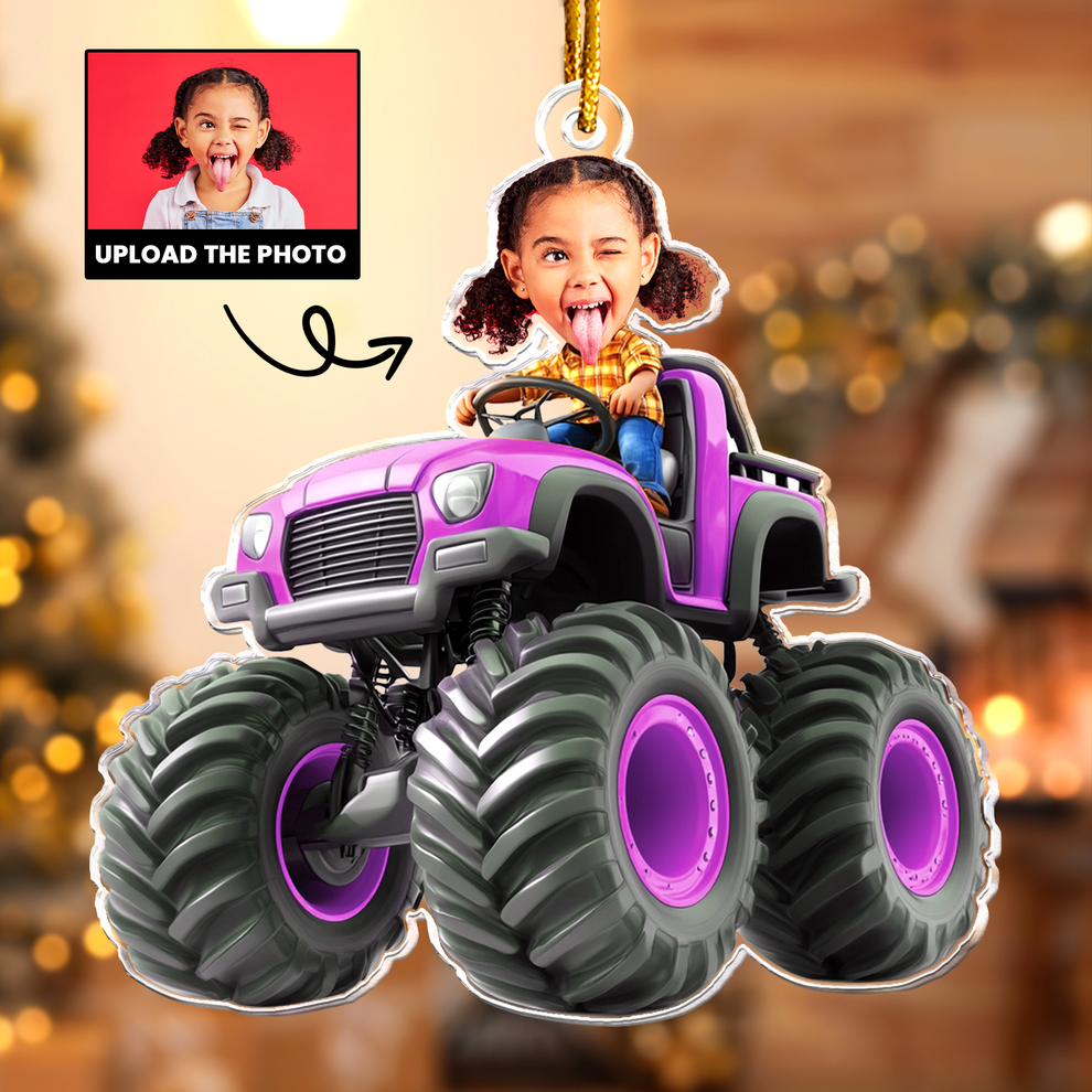 Custom Face Kid Riding Monster Truck - Gifts For Toddler, Kids ...