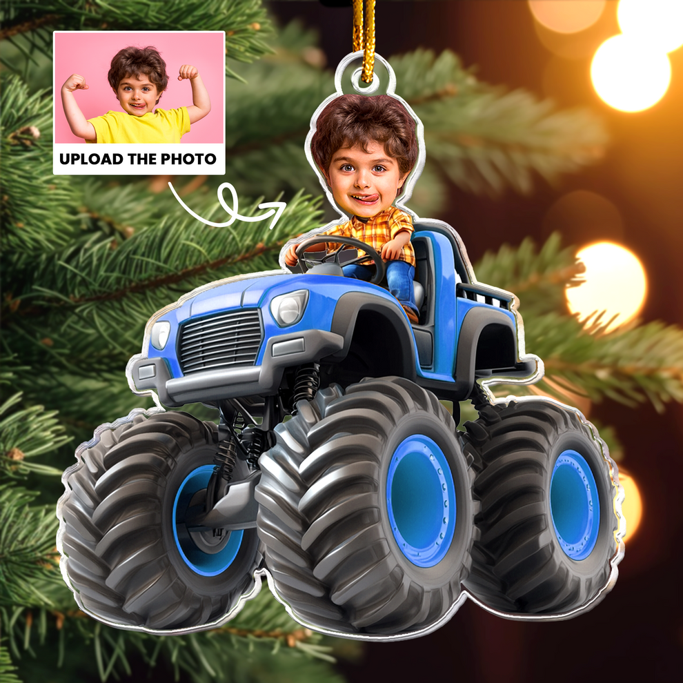 Custom Face Kid Riding Monster Truck - Gifts For Toddler, Kids ...