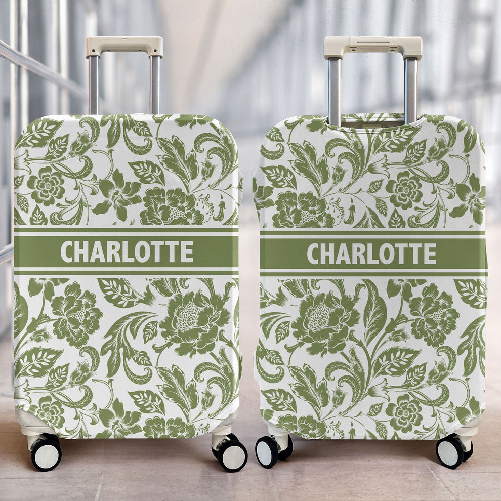 Custom Floral - Personalized Luggage Cover – Macorner