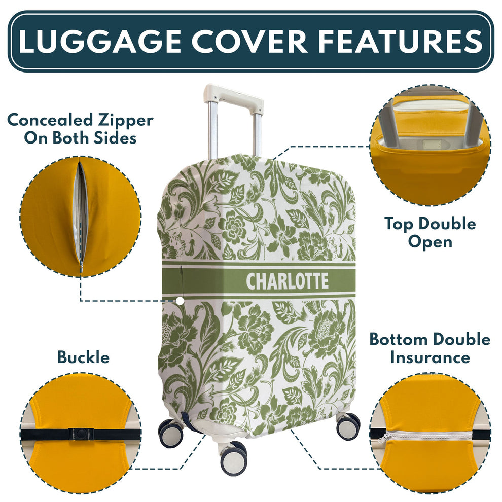 Custom Floral - Personalized Luggage Cover – Macorner