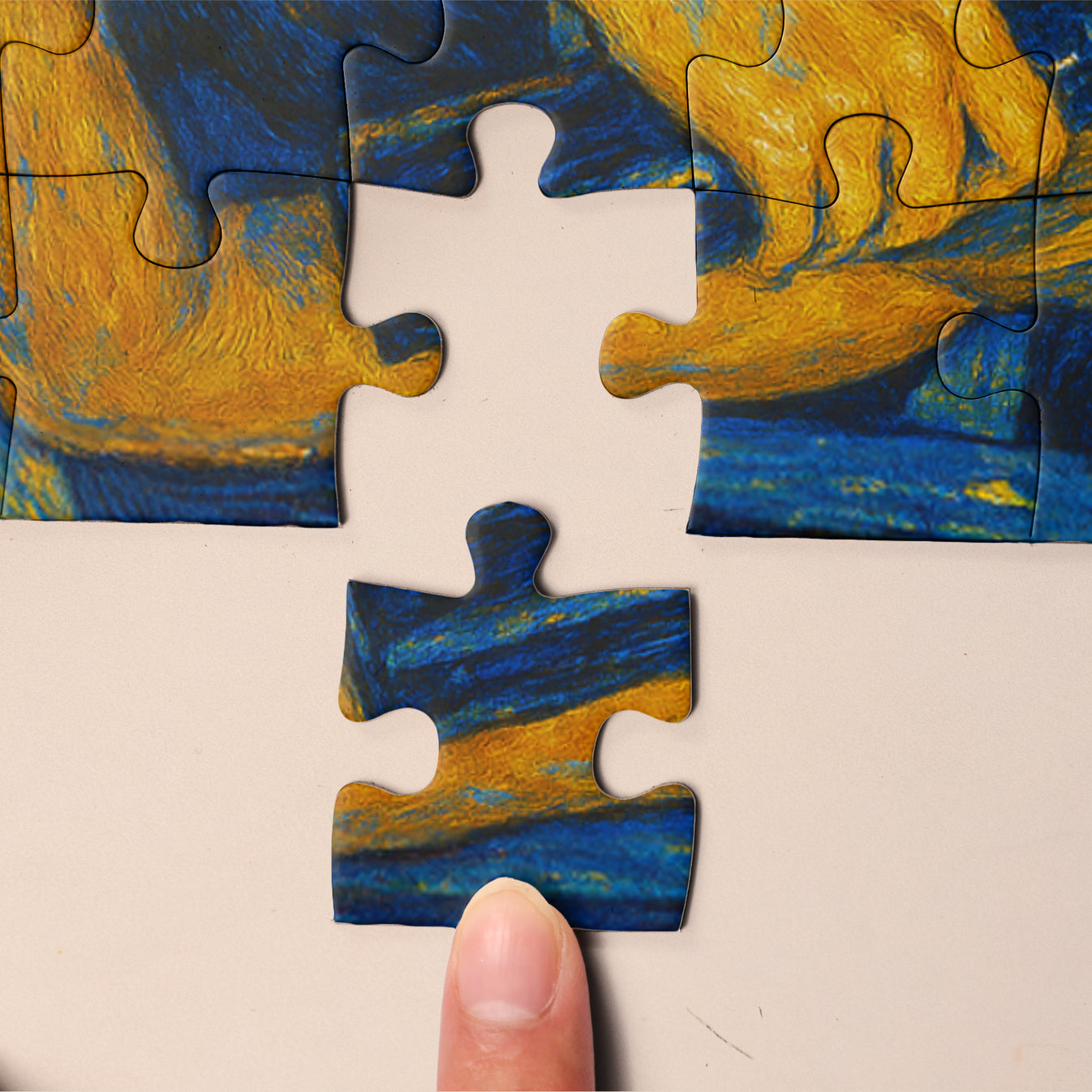 Custom Friend Portrait Van Gogh Art - Personalized Photo Jigsaw Puzzle ...