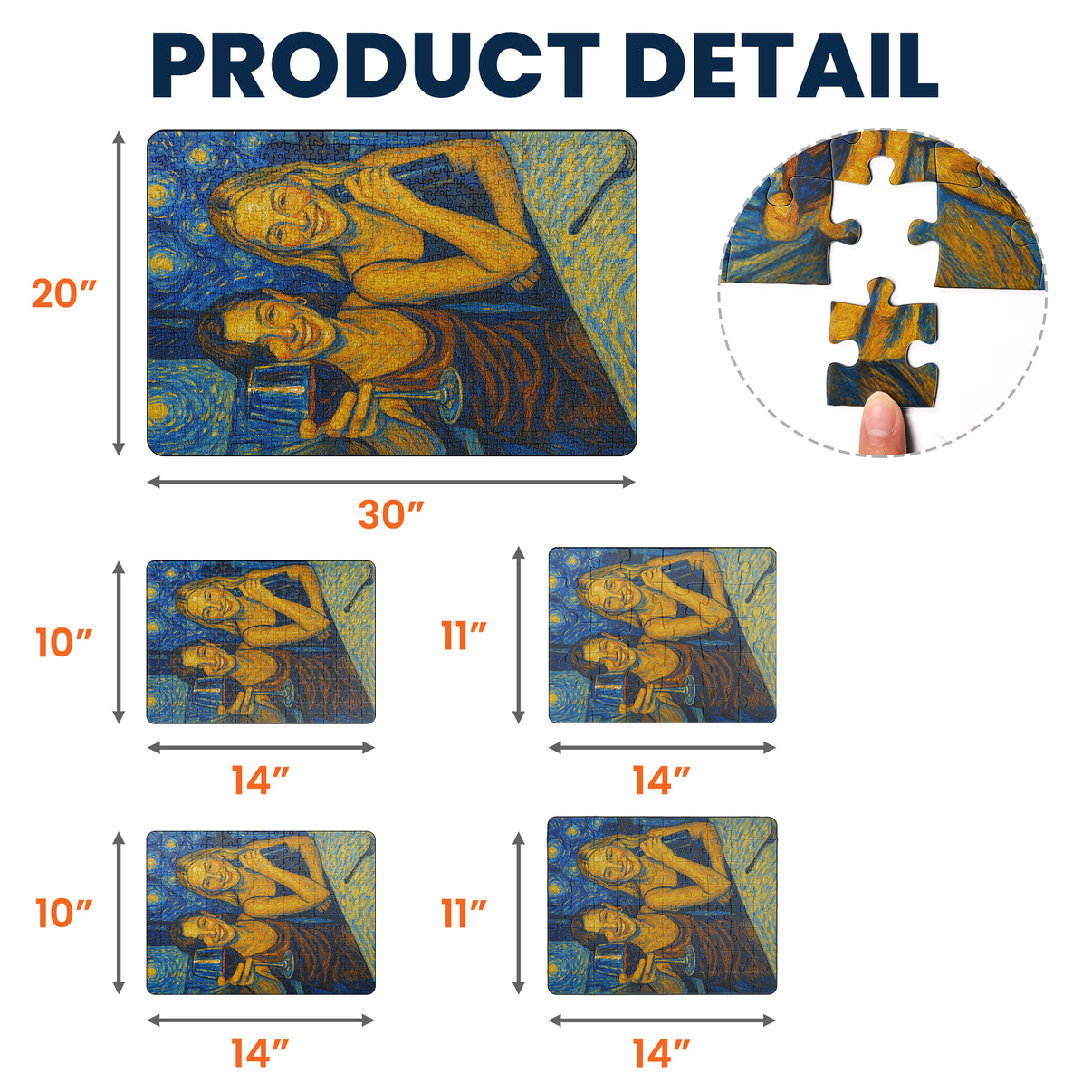 Custom Friend Portrait Van Gogh Art - Personalized Photo Jigsaw Puzzle ...