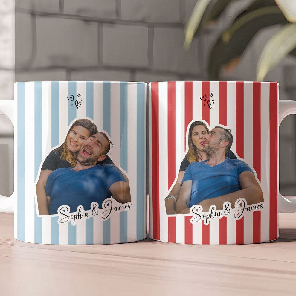 Custom Funny Couple Face - Personalized Photo Mug – Macorner
