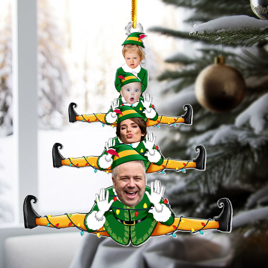 Custom Funny Elf Family Christmas Tree - Personalized Acrylic Photo ...