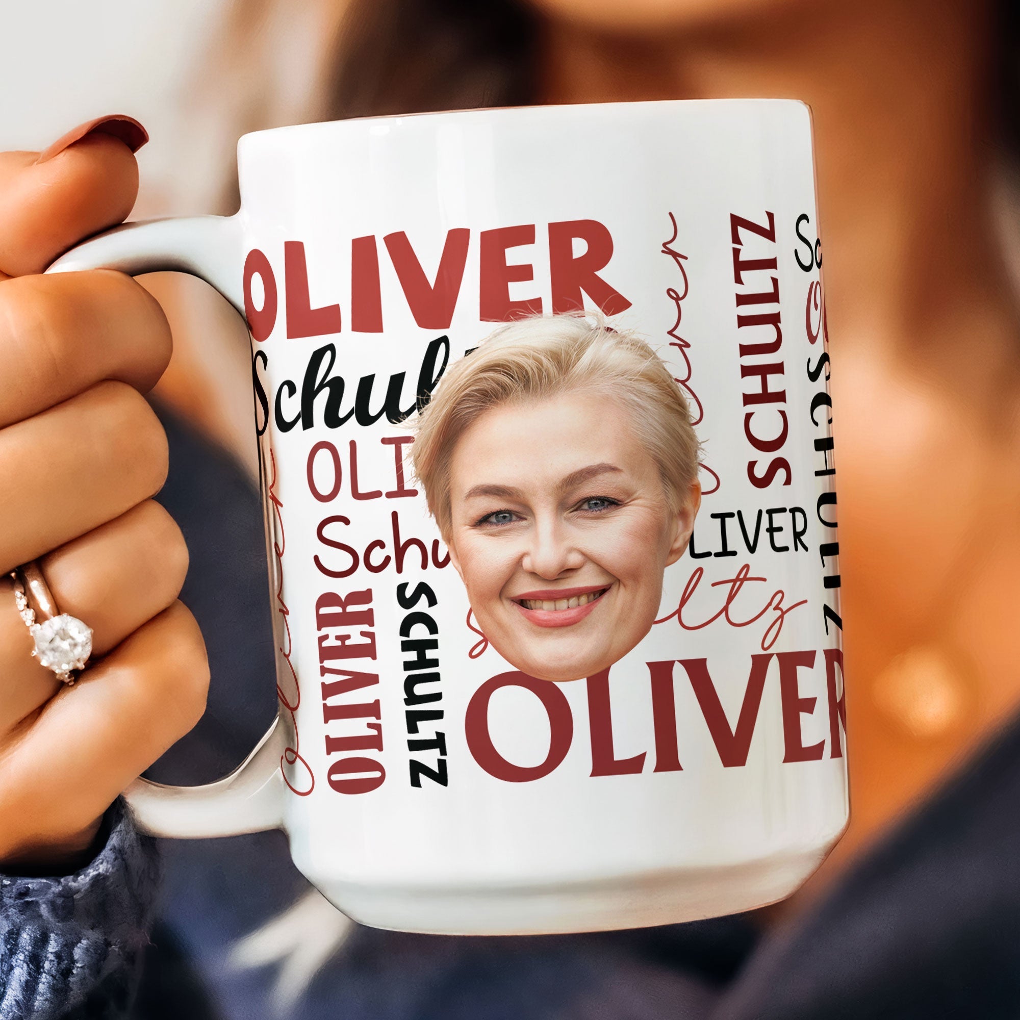 Custom Funny Face Signature Style - Personalized Photo Mug – Macorner