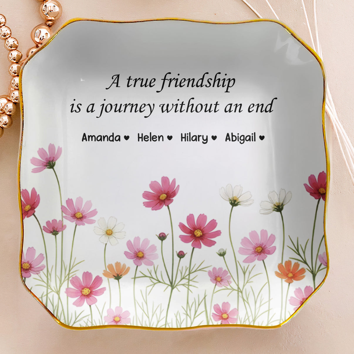 Custom Her Birth Flower & Message, Friendship Thank You Gift For ...