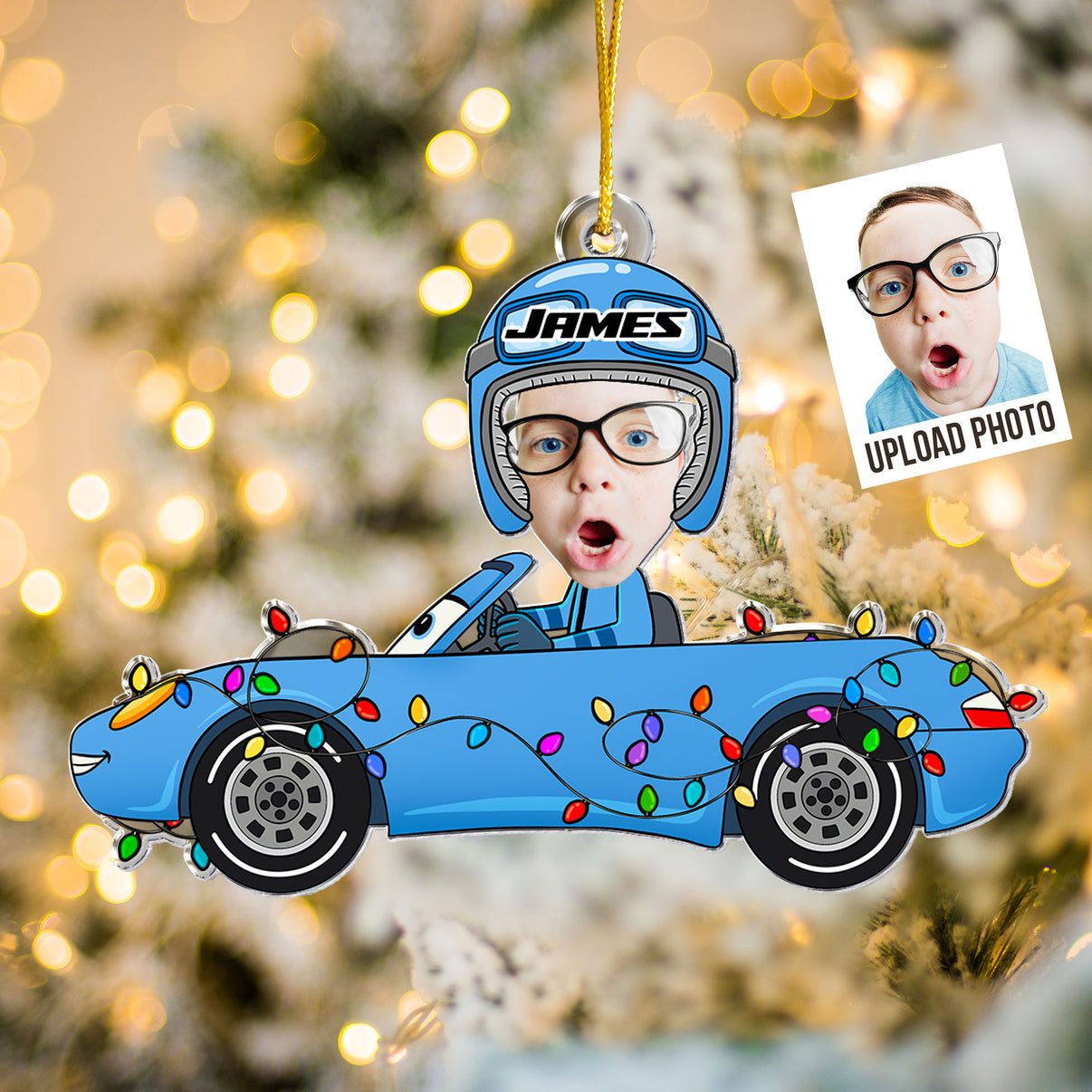 Custom Kid Face Car Toys - Personalized Acrylic Photo Ornament – Macorner