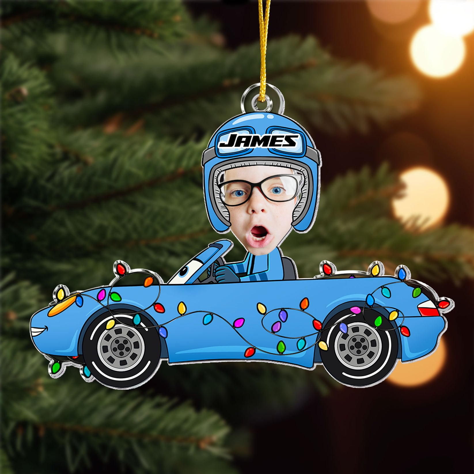 Custom Kid Face Car Toys - Personalized Acrylic Photo Ornament – Macorner