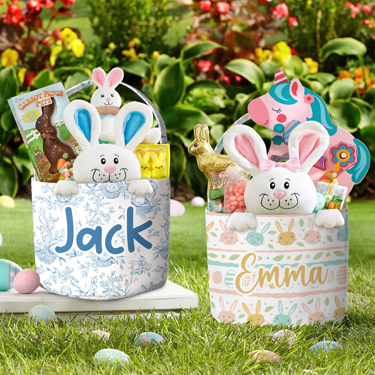 Custom Name Easter Pattern - Personalized Easter Basket – Macorner