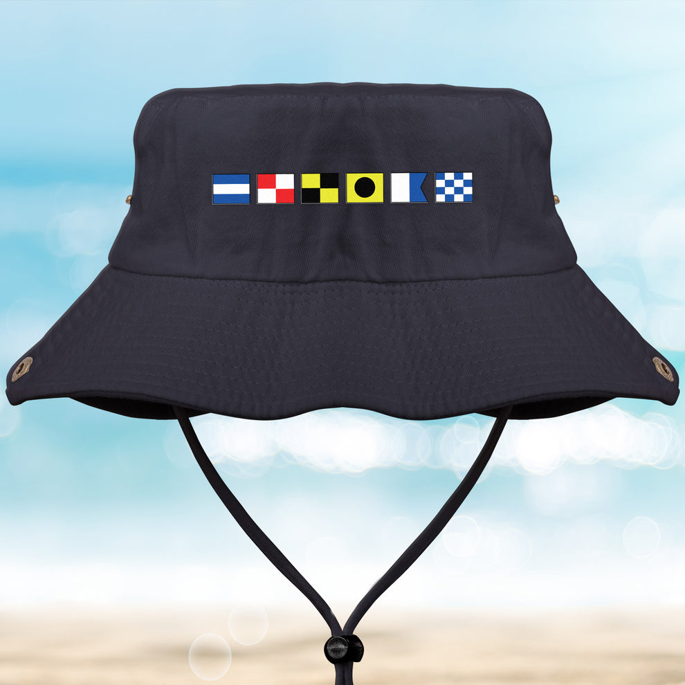 Custom Name In Nautical Flag - Personalized Bucket Hat – Macorner