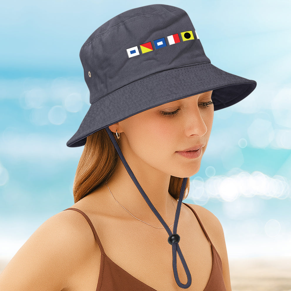 Custom Name In Nautical Flag - Personalized Bucket Hat – Macorner