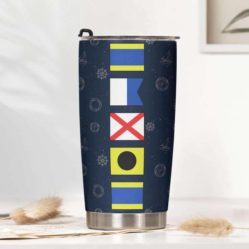 Custom Name In Nautical Flag - Personalized Tumbler Cup – Macorner