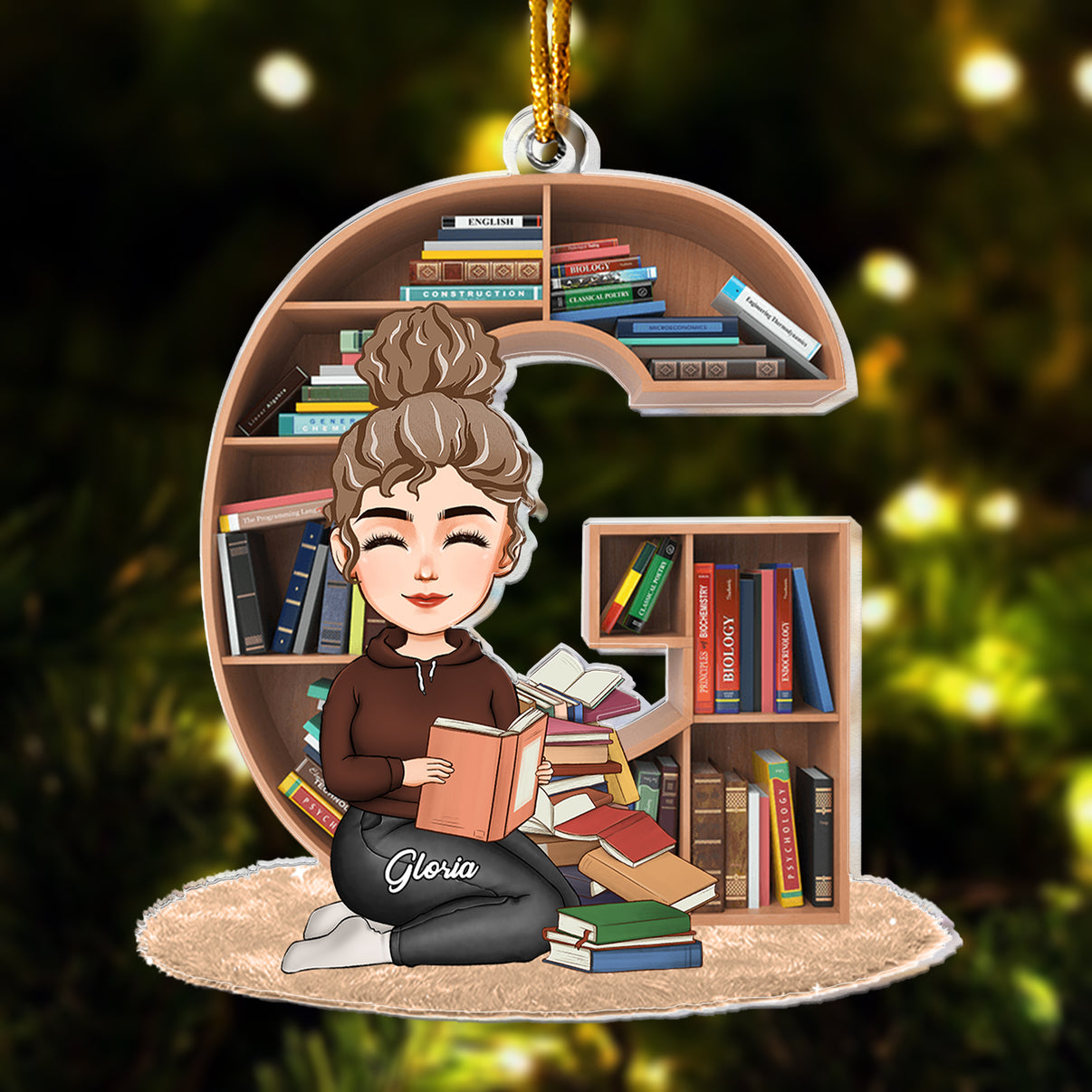 Custom Name Letter Gift For Book Lover Bookworm - Personalized Acrylic ...