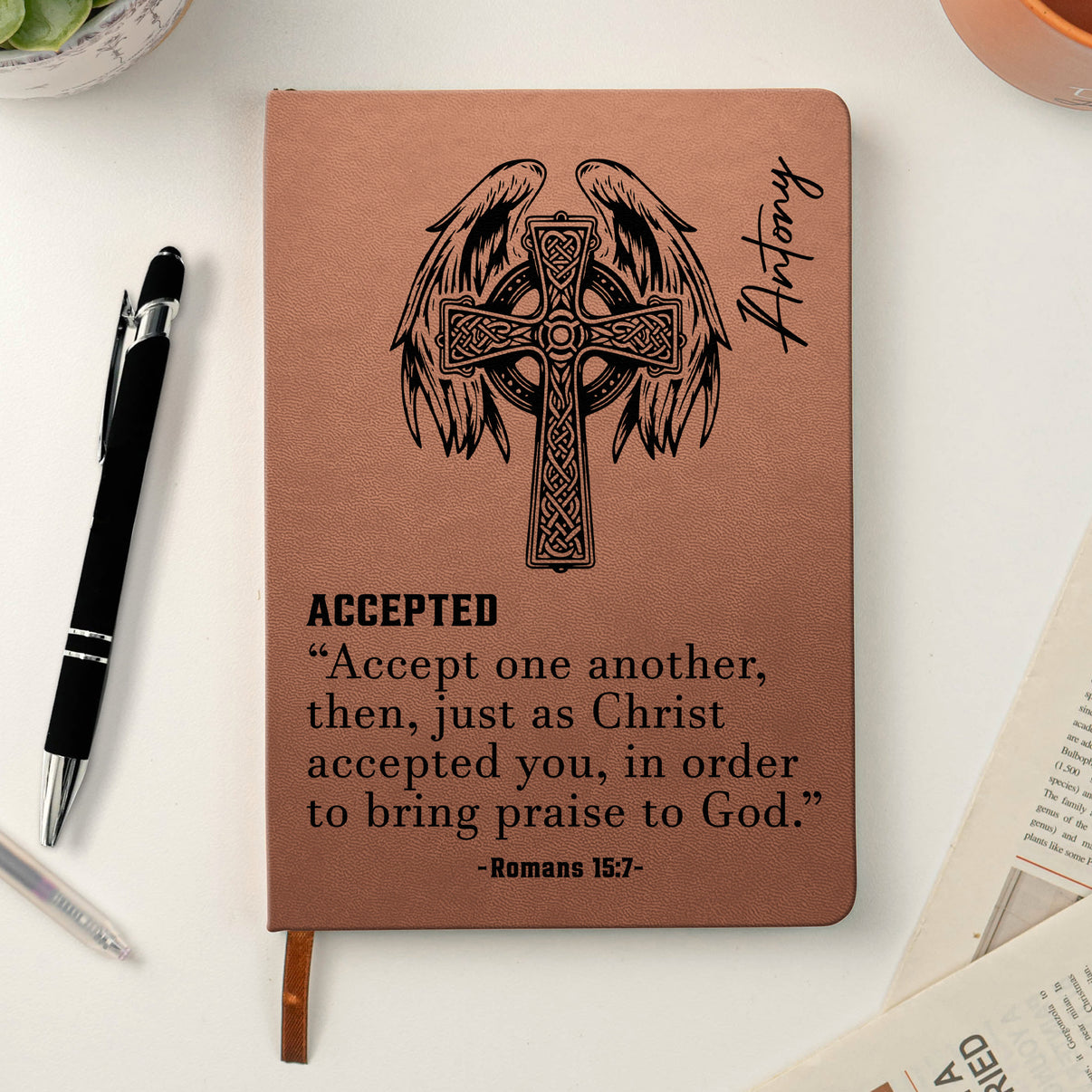 Custom Name With Matching Bible Verse Faith Gift For Him - Personalized ...