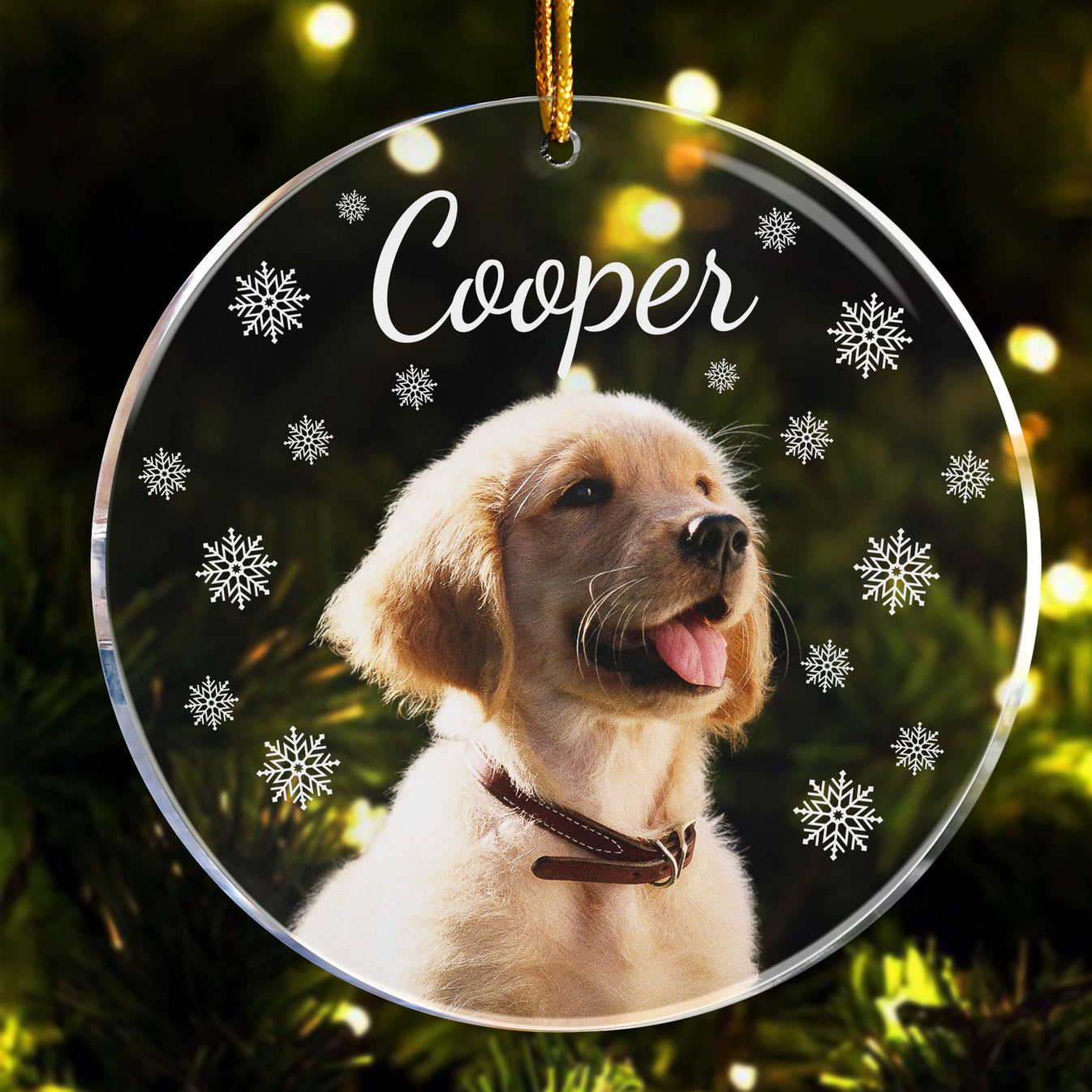 Custom Pet Face - Snowflake - Personalized Acrylic Photo Ornament ...