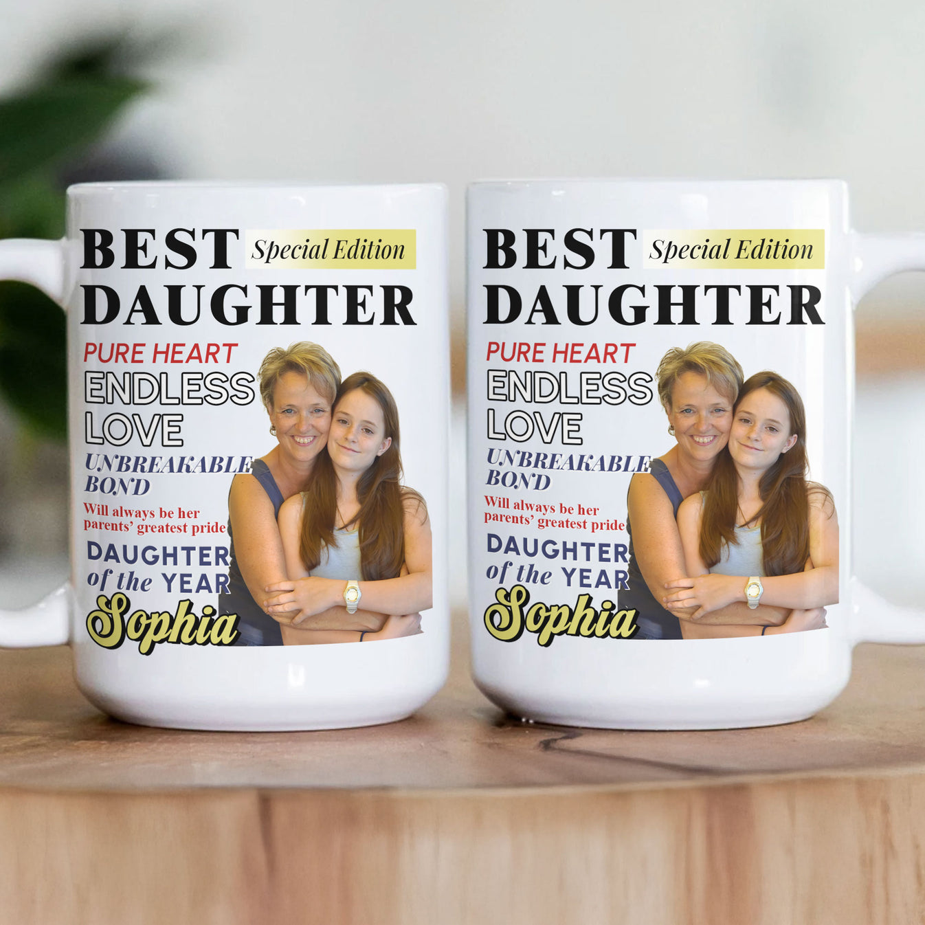 Custom Photo Daughter Of The Year Magazine - Personalized Photo Mug ...