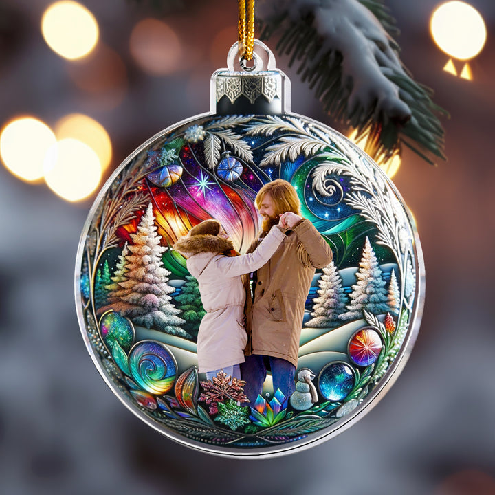 Custom Photo Family In Christmas Ball - Personalized Acrylic Photo Orn ...