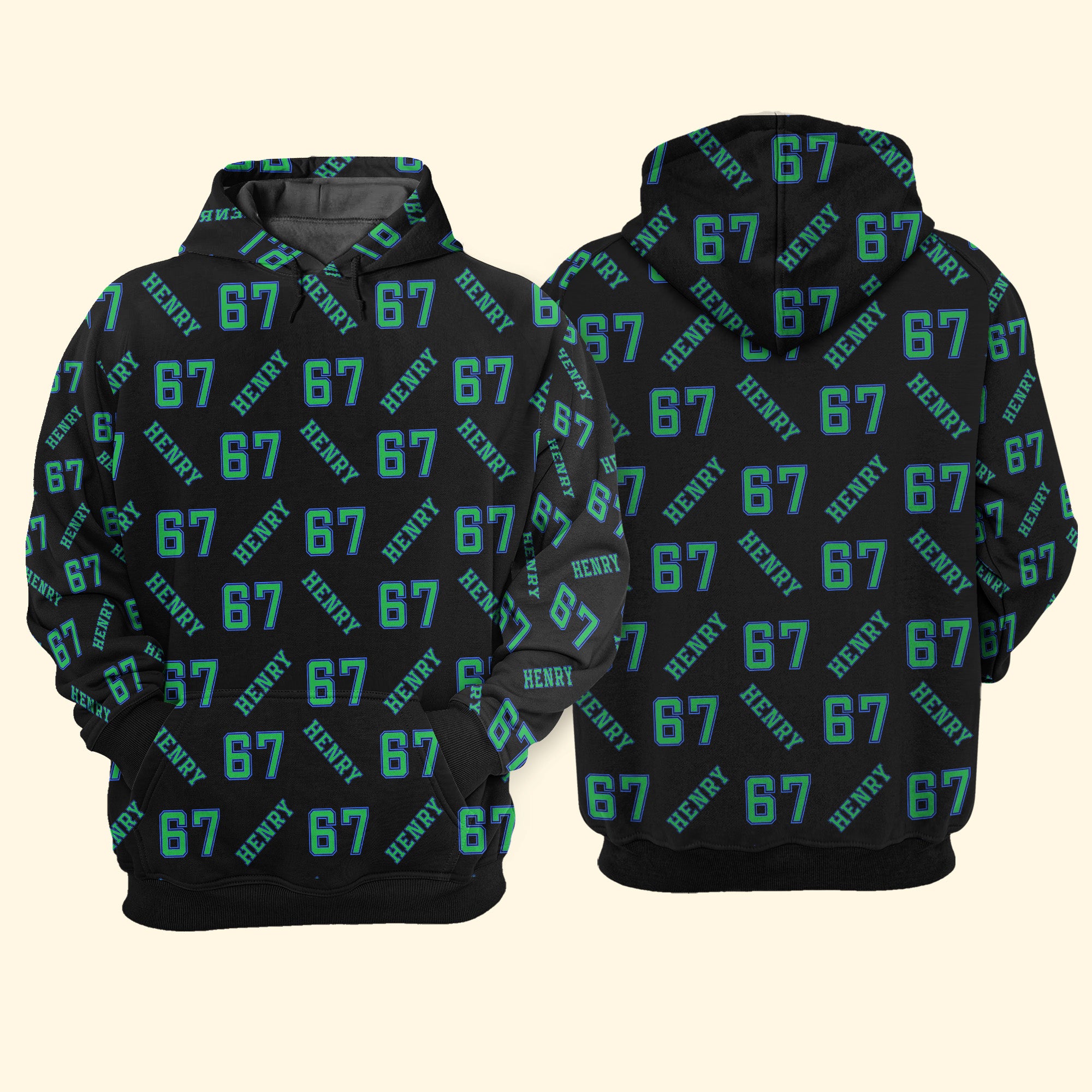 Custom '67' Slang Meme For Kids Teenagers & Adults - Personalized Hood ...