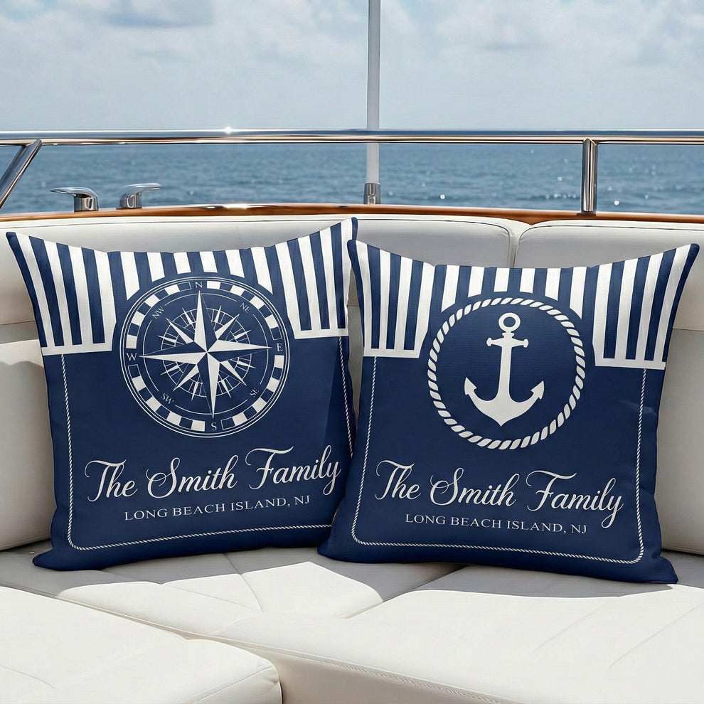 Custom Boat Name, Nautical, Anchor - Personalized Pillows – Macorner