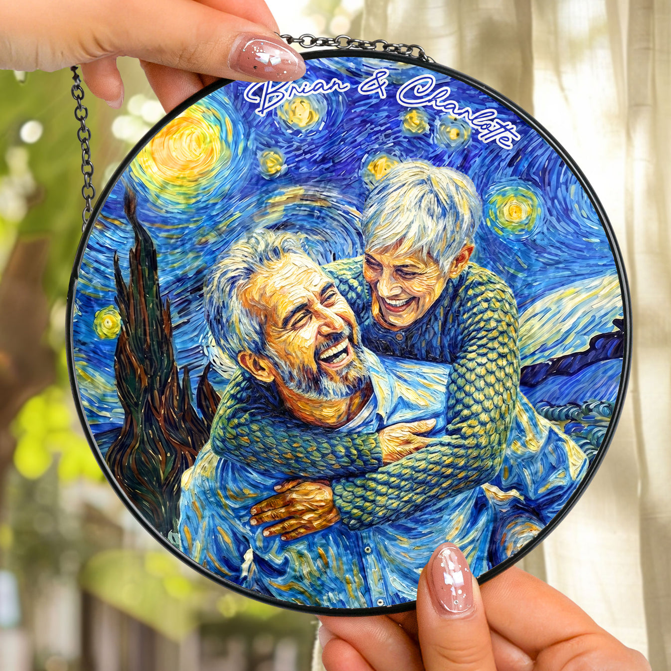 Custom Couple Photo Van Gogh Art Anniversary Valentine's Day Gifts ...