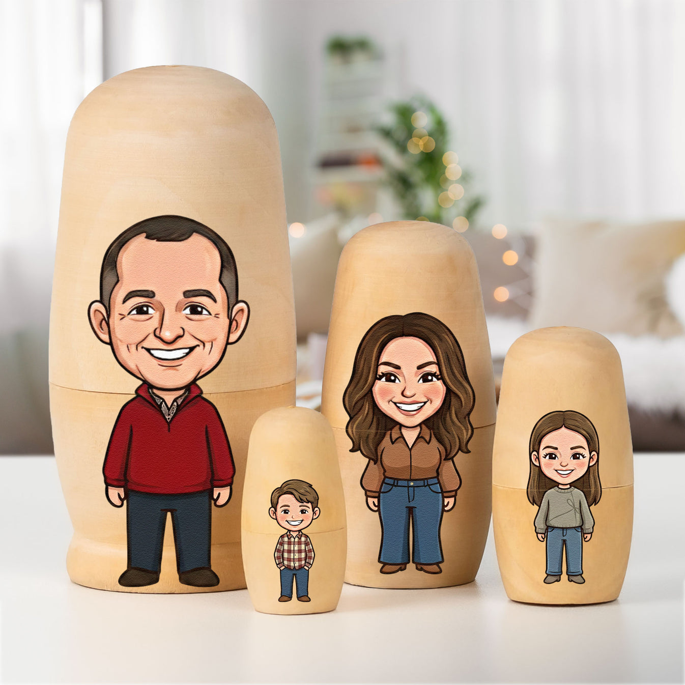 Custom Photo Caricature Chibi Art Family Couple Besties - Personalized ...