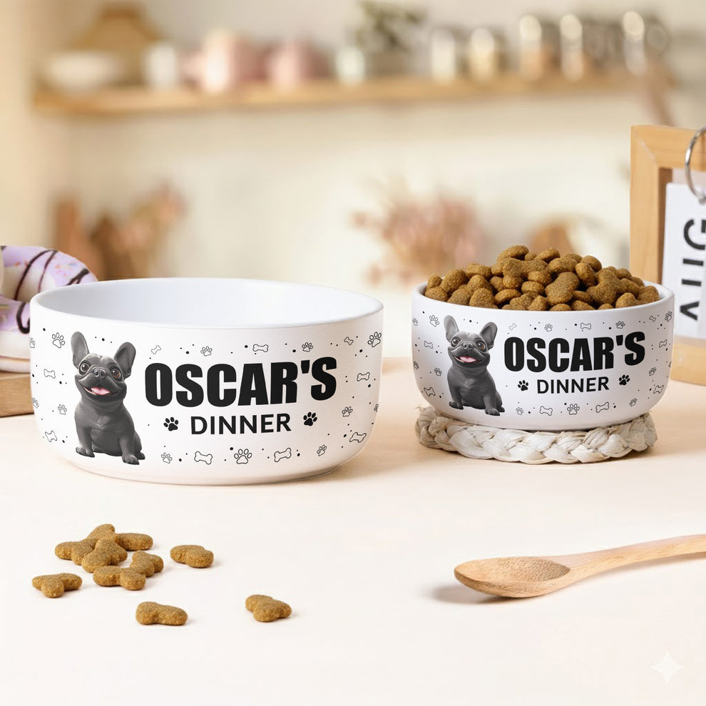 Cute Cartoon Dog's Dinner - Personalized Ceramic Bowl – Macorner
