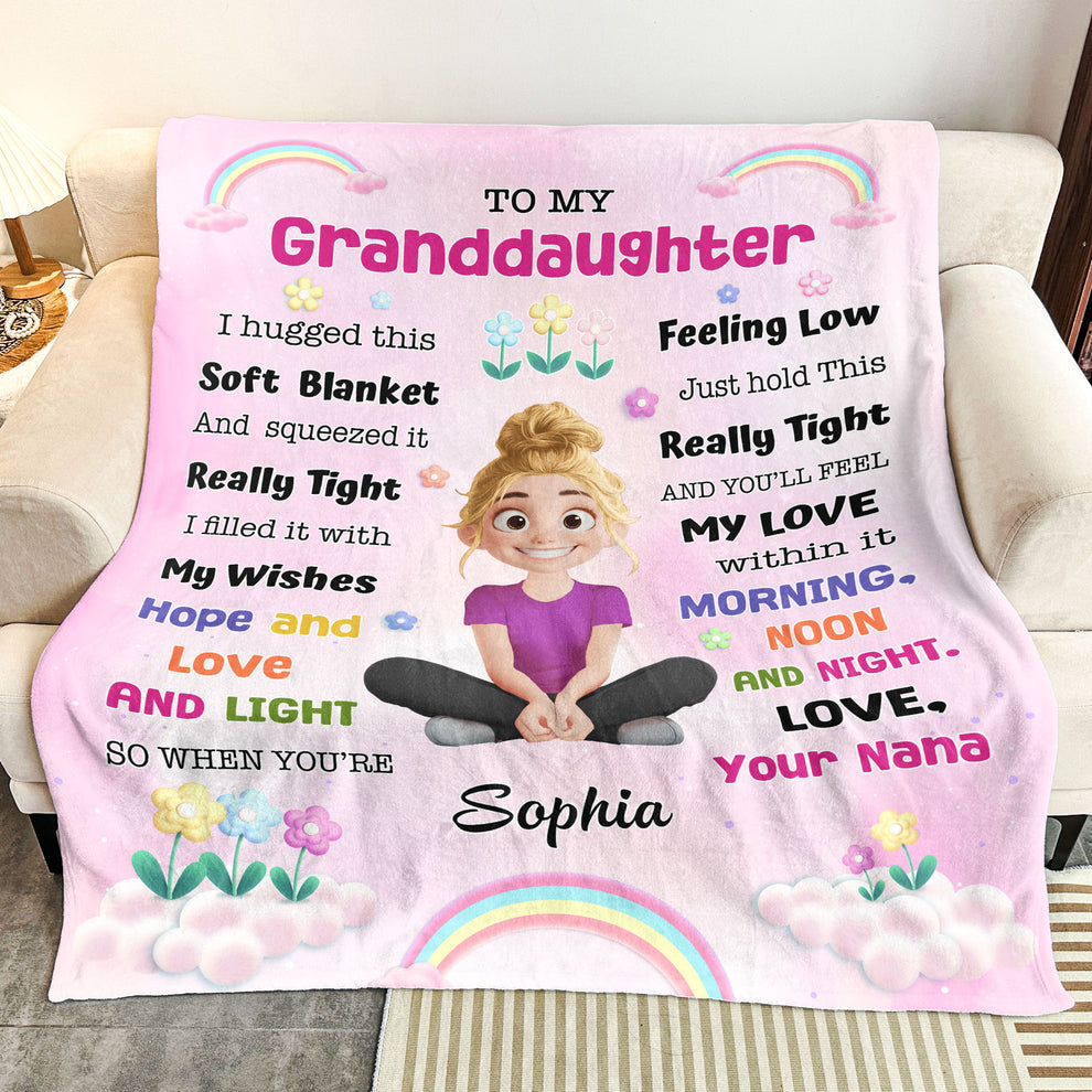 Cute Cartoon Kid Hug This Blanket - Personalized Blanket – Macorner