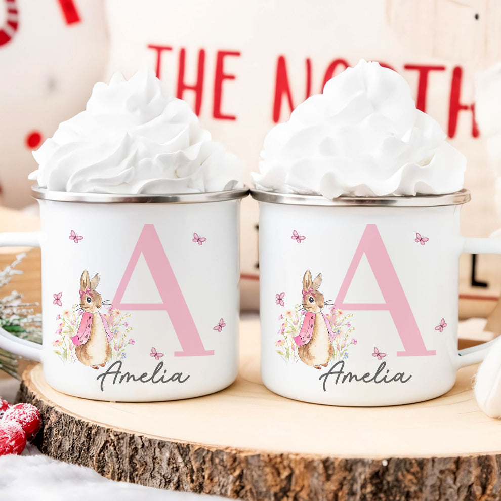 Cute Nursery Floral Letter - Personalized Enamel Mug – Macorner