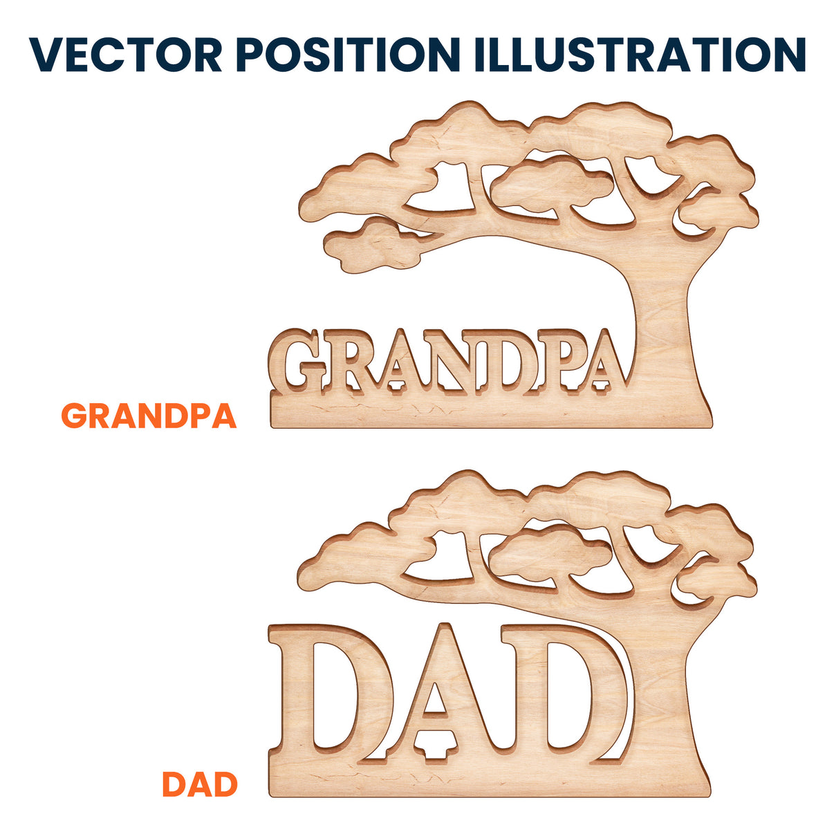 Dad Grandpa Tree Custom-Engraved Names - Personalized Wood Carving ...